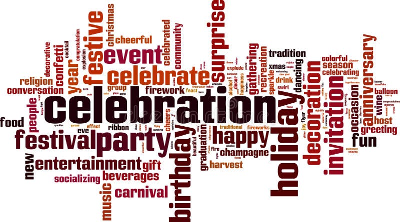 Celebration word cloud stock vector. Illustration of event - 255299042