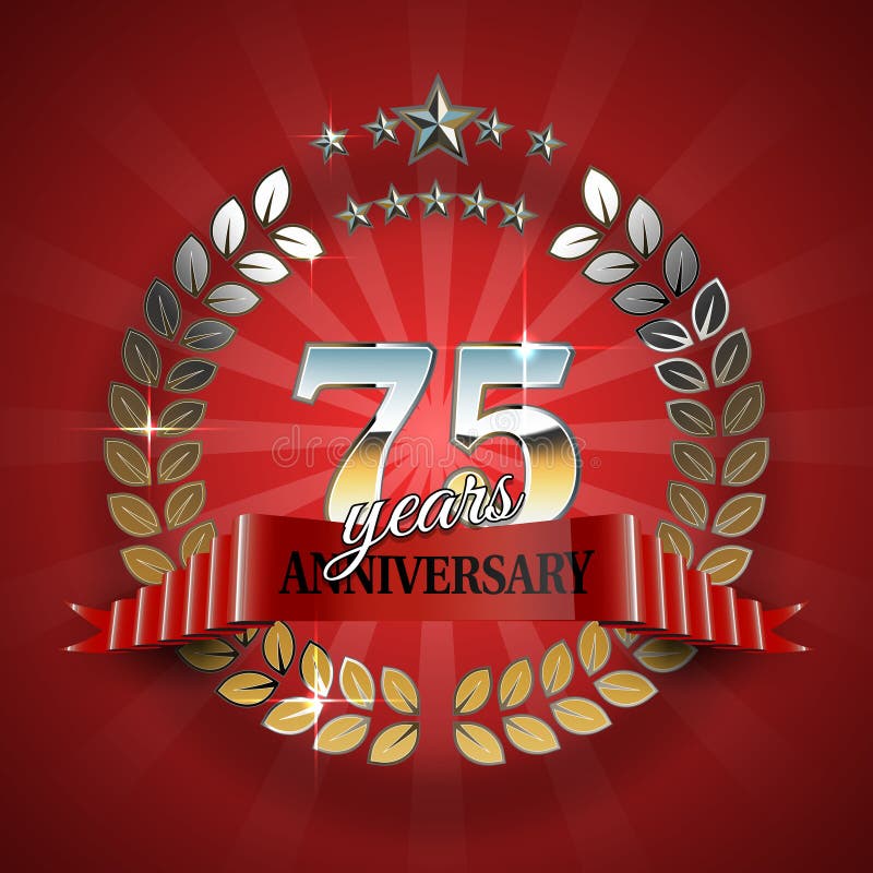 Celebrative Golden Frame for 75th Anniversary. Stock Vector ...