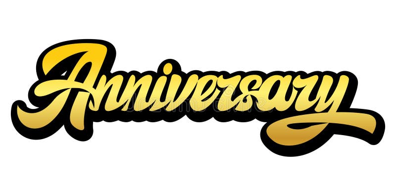 Celebratory Anniversary Text in Gold and Black Design Stock Vector ...