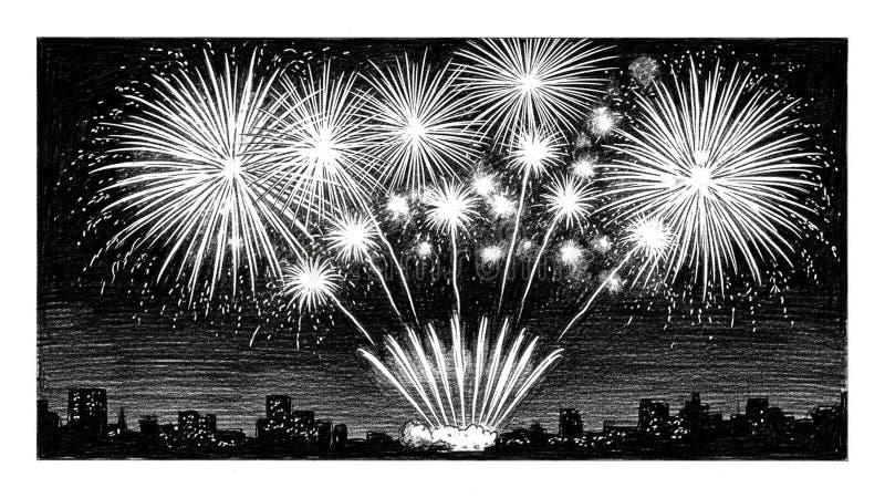 Several Large Fireworks Stock Illustrations – 143 Several Large ...