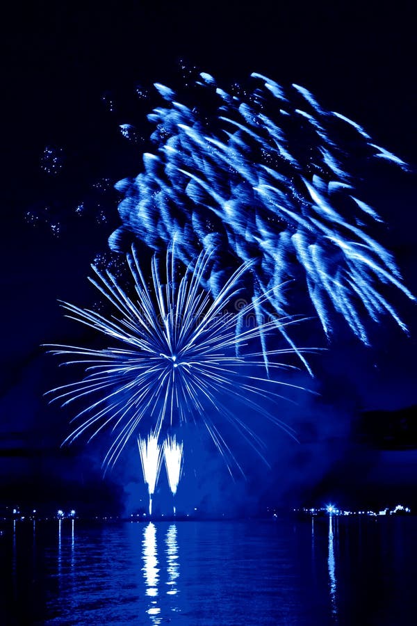 Celebratory blue firework stock image. Image of glowing - 35562523
