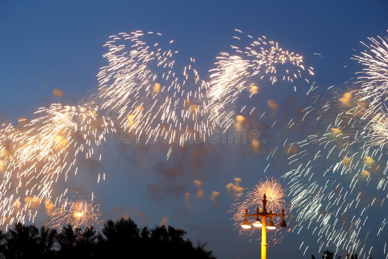 Celebratory Colorful Fireworks Stock Image - Image of lights ...