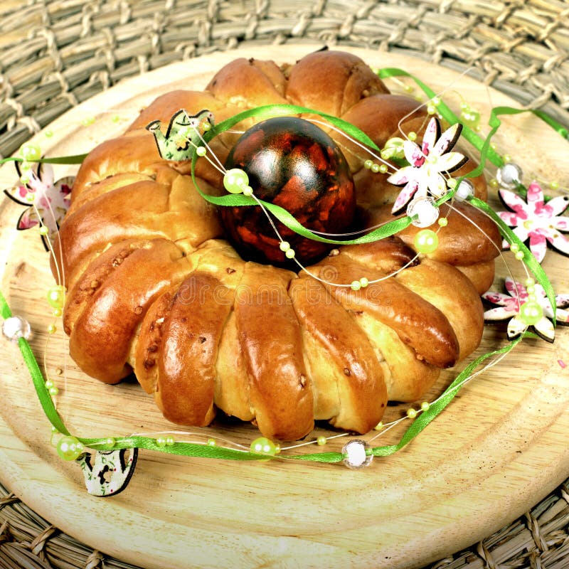 Celebratory Easter Bread and Egg Stock Photo - Image of cake, easter ...