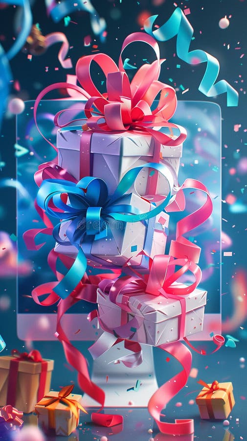 Celebratory Gift Explosion stock illustration. Illustration of ...