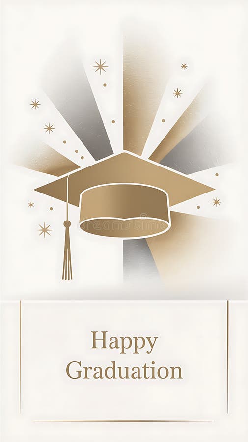 A Graduation Card with a Cap and the Words Happy Graduation on it Stock ...