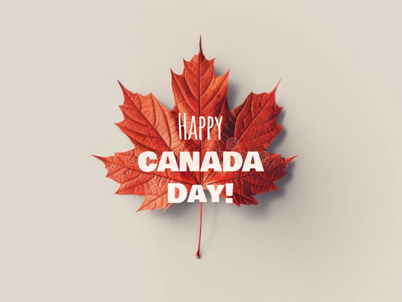 Celebratory Happy Canada Day Maple Leaf Design on Elegant Background ...