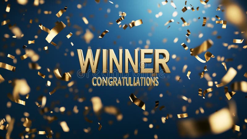 Gold Winner Celebration Confetti Success Award Achievement Stock ...