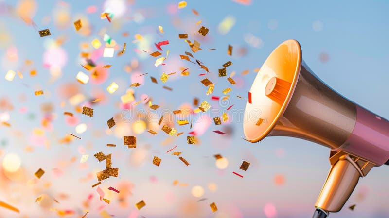 Gold Cheer Megaphone Stock Photos - Free & Royalty-Free Stock Photos ...