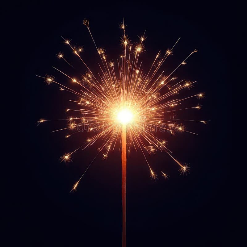 Celebratory Sparkler in Transparent Background Stock Illustration ...