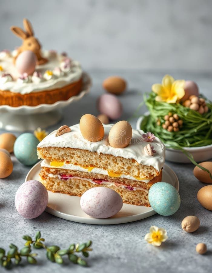 Spring Celebration Dessert Display Featuring Layered Cake Flowers ...