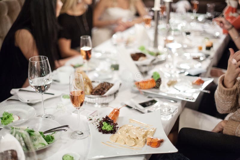 Celebratory table. stock image. Image of dishware, champagne - 28557531
