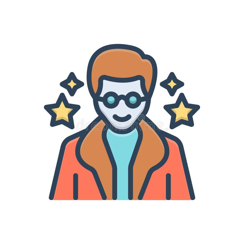 Color Illustration Icon for Celebrities, Superstar and Actor Stock ...