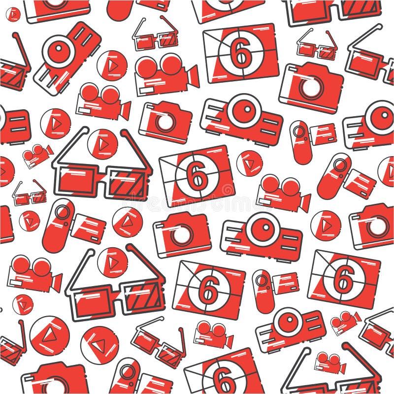 Celebrities Universal Movie Icons Line Pattern Stock Illustration ...
