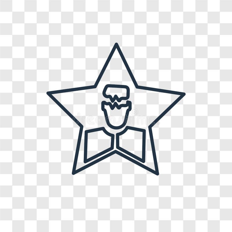 Fame Concept Vector Linear Icon Isolated on Transparent Background ...