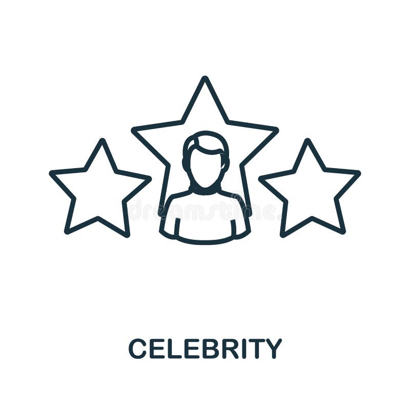Celebrity Icon. Outline Style Thin Design from Influencer Icons ...