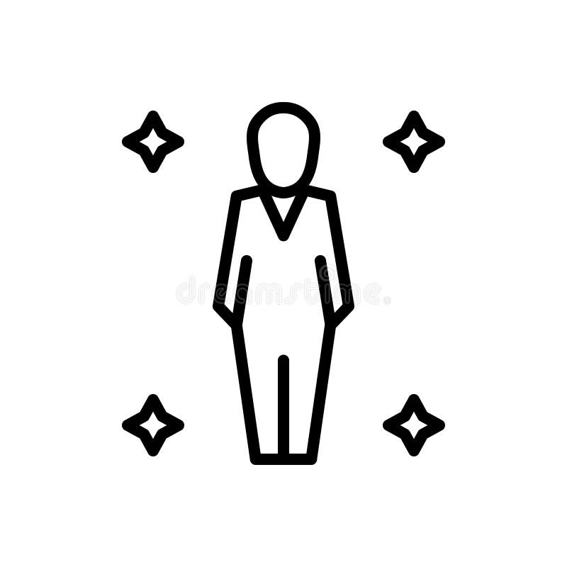 Black Line Icon for Celebs, Celebrity and Superstar Stock Vector ...