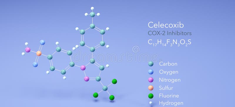 Celecoxib Molecule, Molecular Structures, Celebrex, 3d Model ...