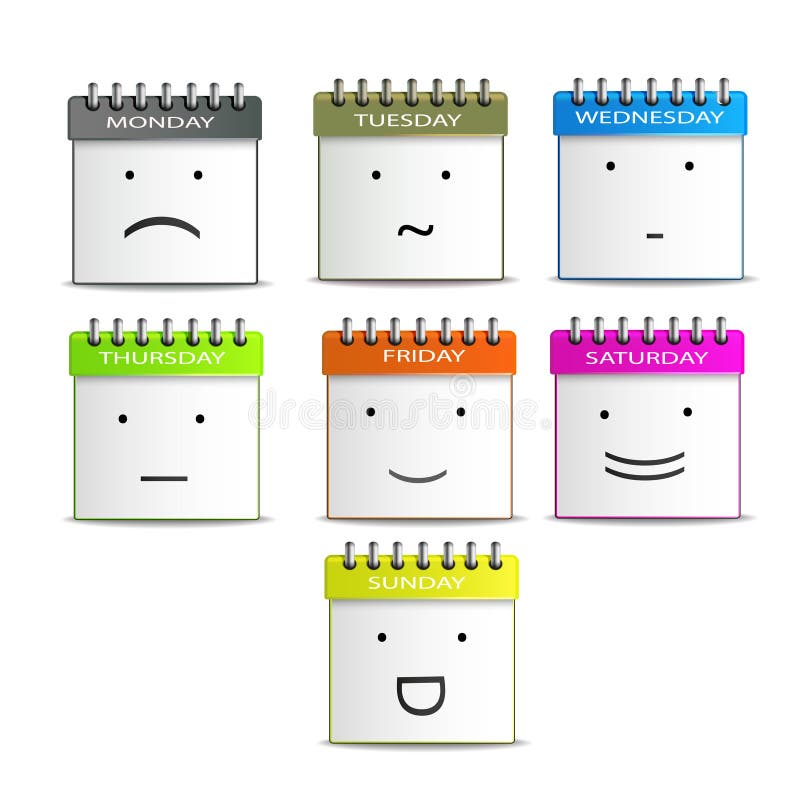 Week Days Funny Stock Illustrations – 306 Week Days Funny Stock ...