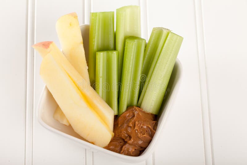 Celery and Apple Sticks Top View Stock Image - Image of cook, calorie ...