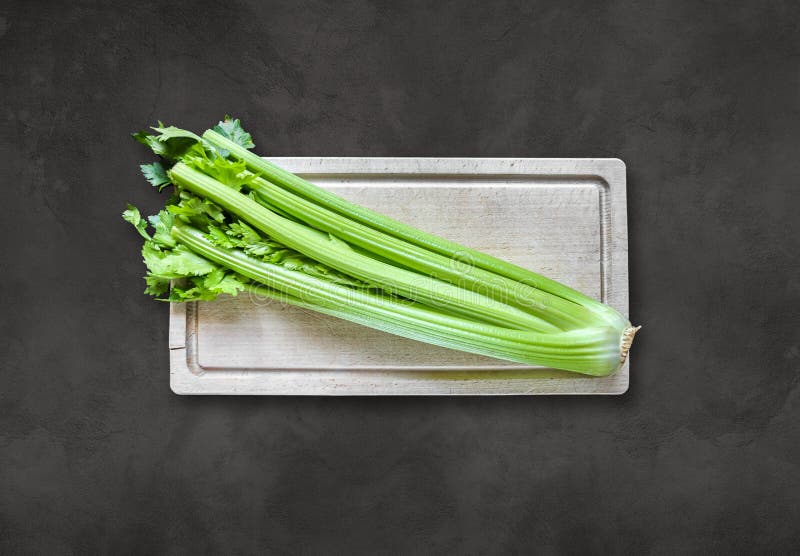 Celery Branch Bunch on a Cutting Board Stock Image - Image of cooking ...