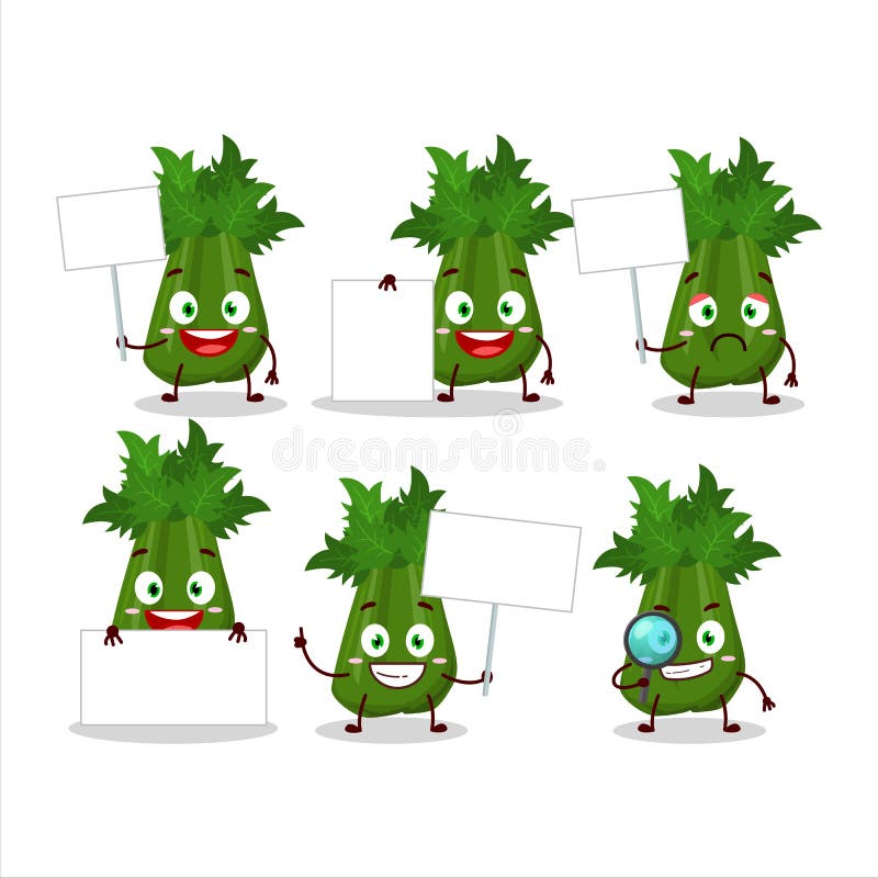 Celery Cartoon Character in Bring Information Board Stock Vector ...