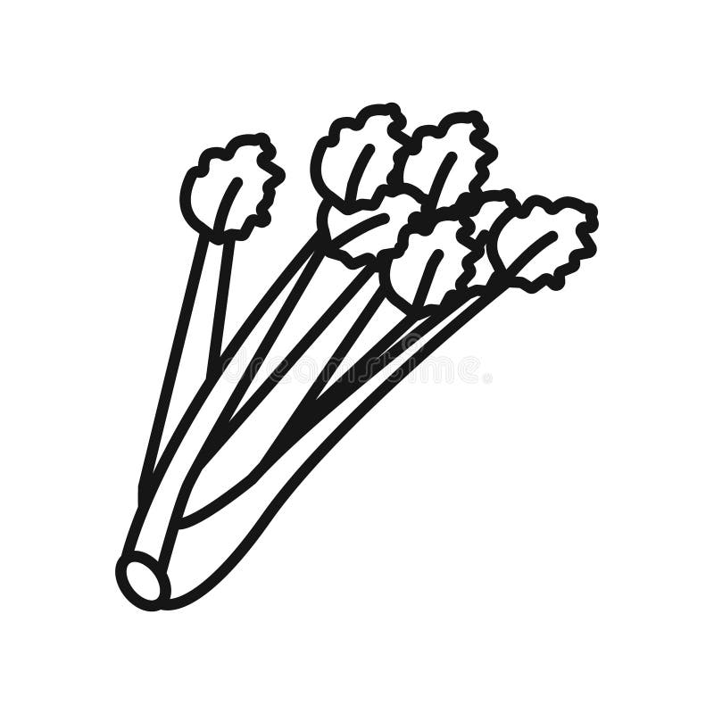 Celery Icon Black Line Art Vector Logo Stock Vector - Illustration of ...