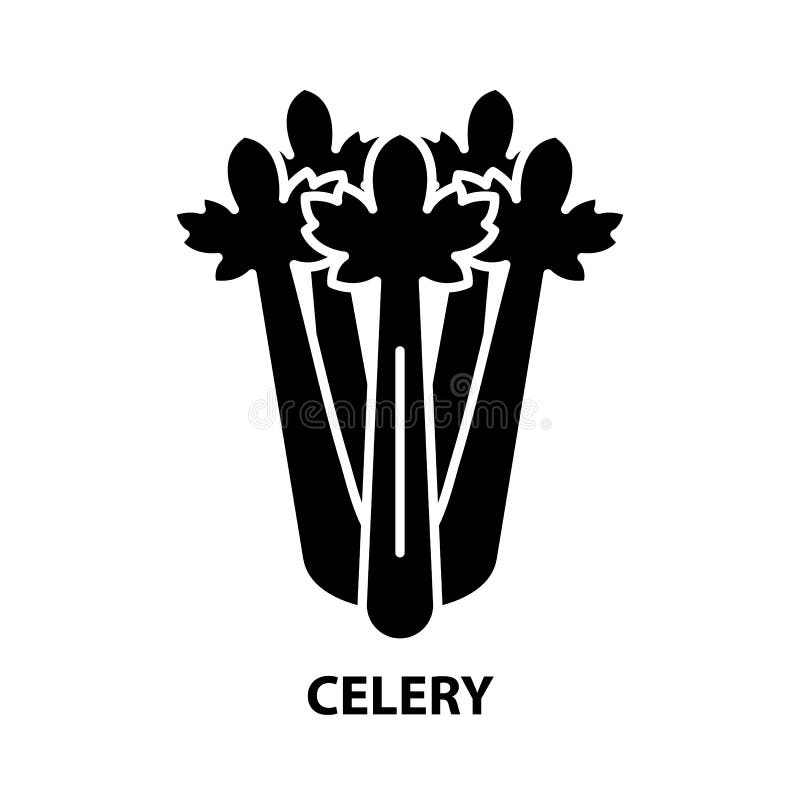Celery Icon, Black Vector Sign with Editable Strokes, Concept ...