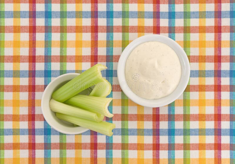 Celery Sticks in a Bowl with Ranch Dressing Stock Image - Image of ...