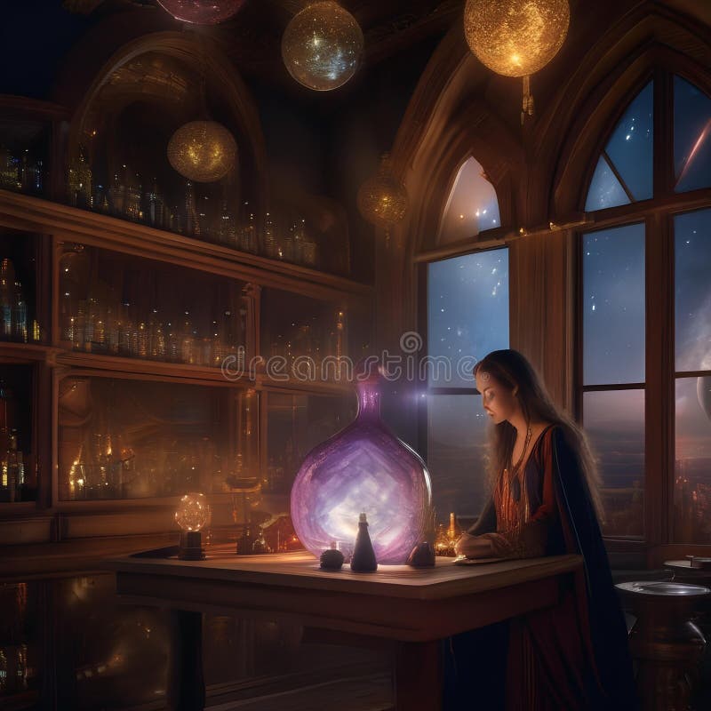 A Celestial Alchemist, Blending Elixirs from the Essences of Stars and ...
