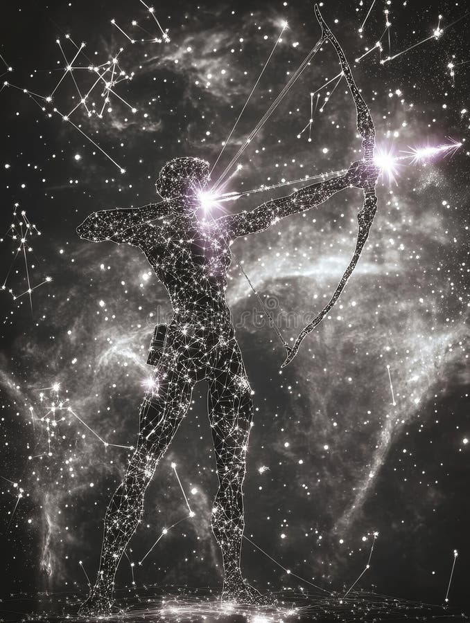 Celestial Archeress a Cosmic Archer Stars Constellations Night Sky ...