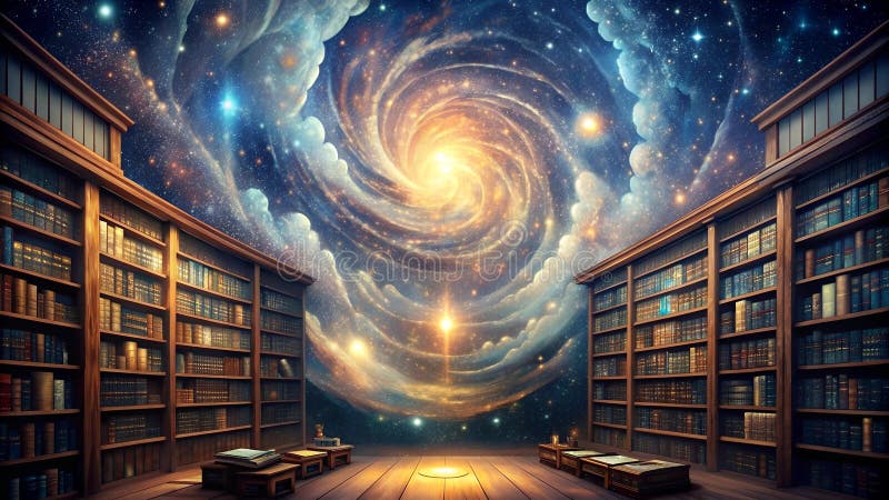 Celestial Archive: a Tapestry of Cosmic Knowledge AI Generated Stock ...