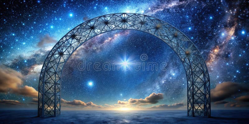 Celestial Archway a Dreamlike Nightscape of Stars, Galaxies, and a ...