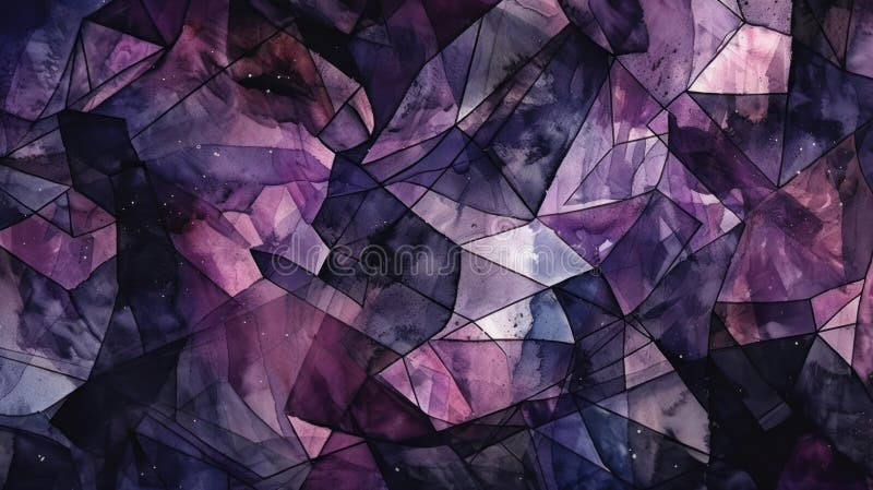 Celestial Artwork in Amethyst and Purple Stock Illustration ...