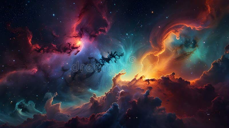 A Celestial Background with Gentle, Glowing Nebula Waves Stock ...