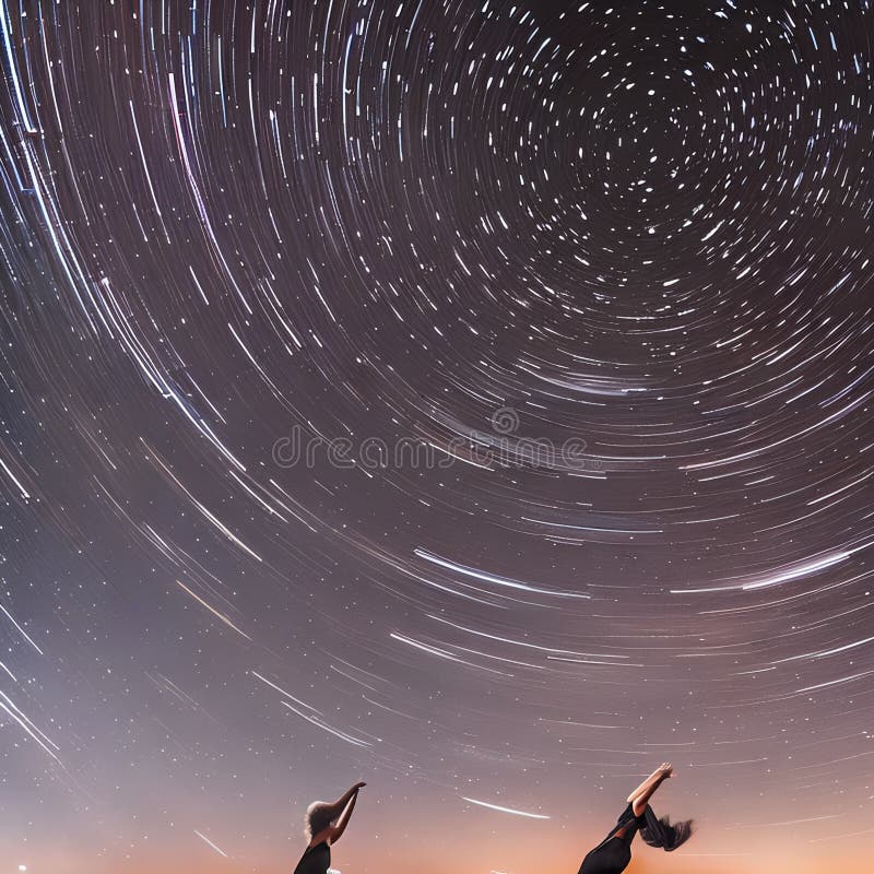 A Celestial Ballet Performance in the Night Sky, with Stars and ...