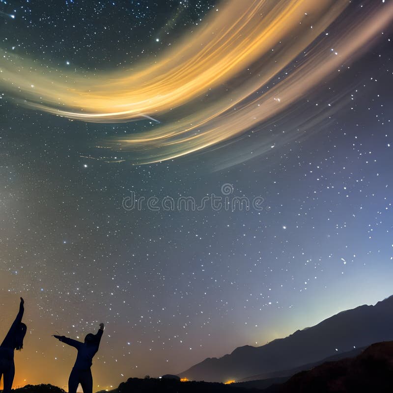 A Celestial Ballet Performance in the Night Sky, with Stars and ...