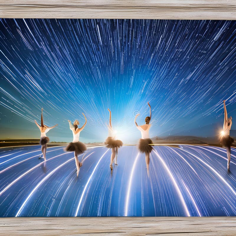 A Celestial Ballet Performance in the Night Sky, with Stars and ...