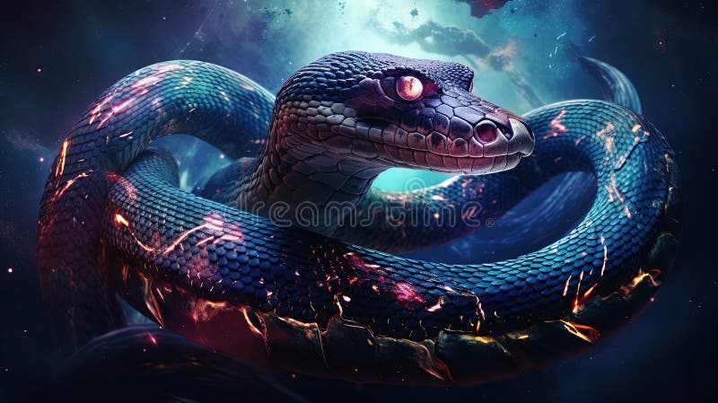 Celestial Beast in Cosmic Realm Stock Illustration - Illustration of ...