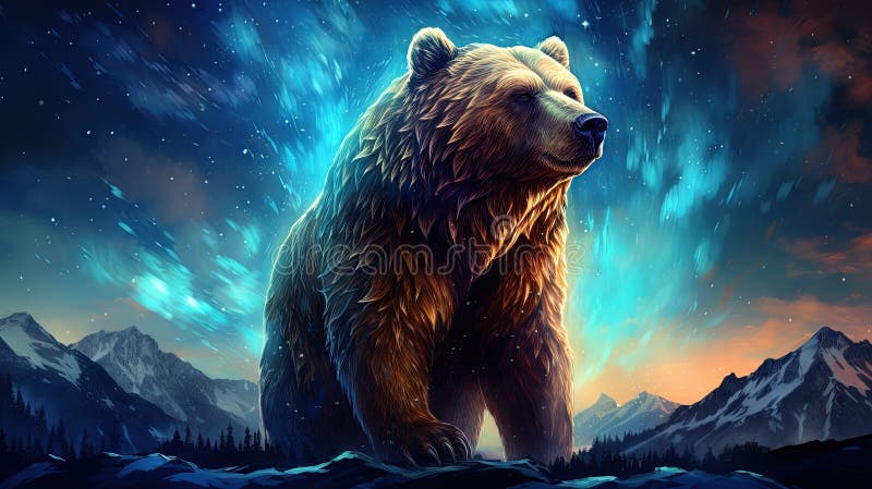 Celestial Beast in Cosmic Realm Stock Illustration - Illustration of ...