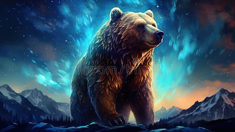 Celestial Beast in Cosmic Realm Stock Illustration - Illustration of ...