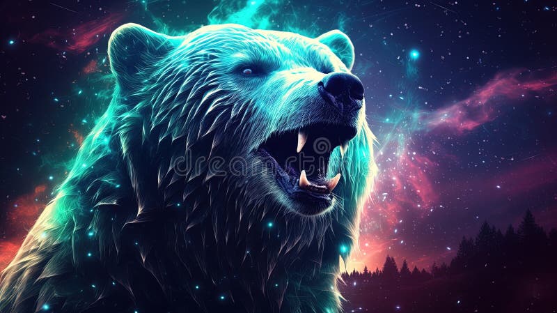 Celestial Beast in Cosmic Realm Stock Illustration - Illustration of ...