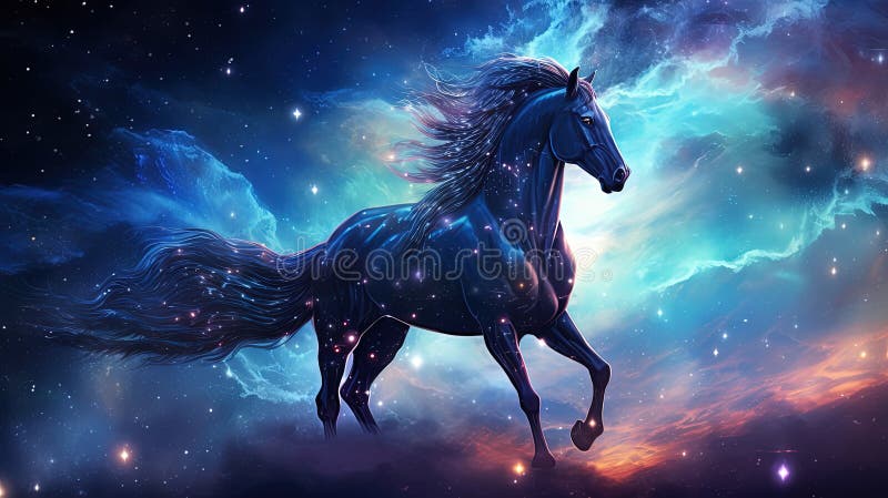 Celestial Beast in Cosmic Realm Stock Illustration - Illustration of ...