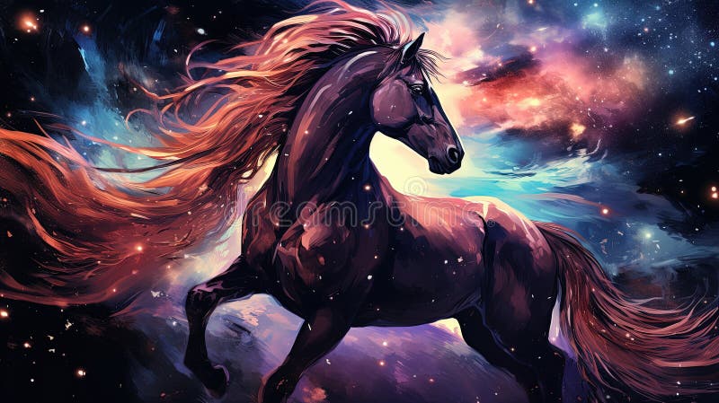 Celestial Beast in Cosmic Realm Stock Illustration - Illustration of ...