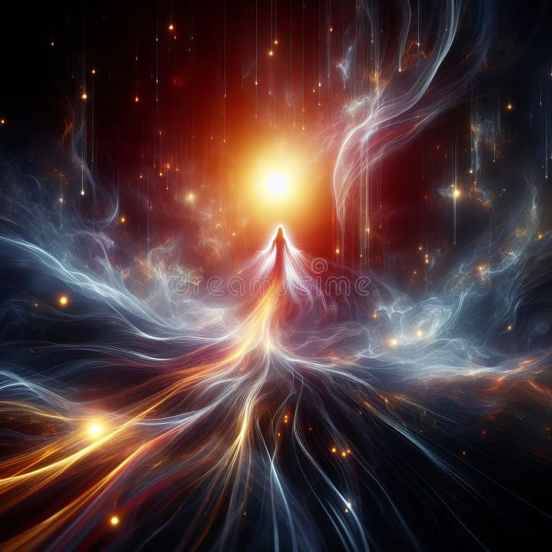 Celestial Being Emerging from Cosmic Light Abstract Stock Image - Image ...