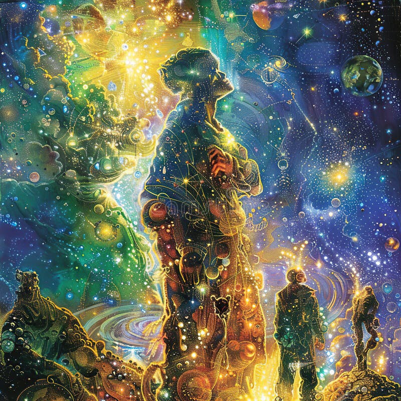 Celestial Beings, Guardians of the Stars Stock Illustration ...