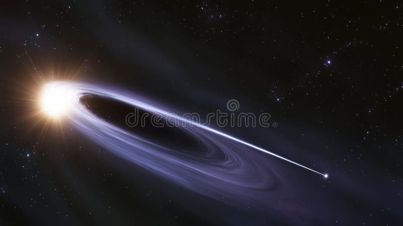 A Celestial Black Hole Devouring a Distant Star Amidst Ethereal Nebulae ...