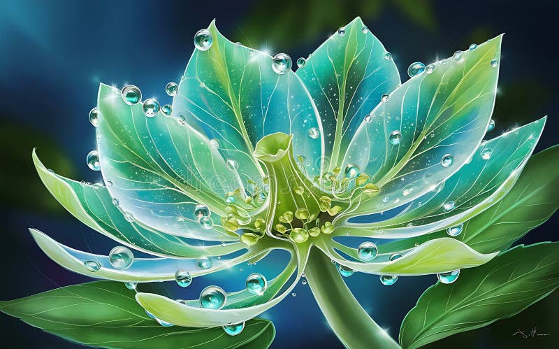 Celestial Bloom a Close-Up of Enchanted Nature Stock Illustration ...