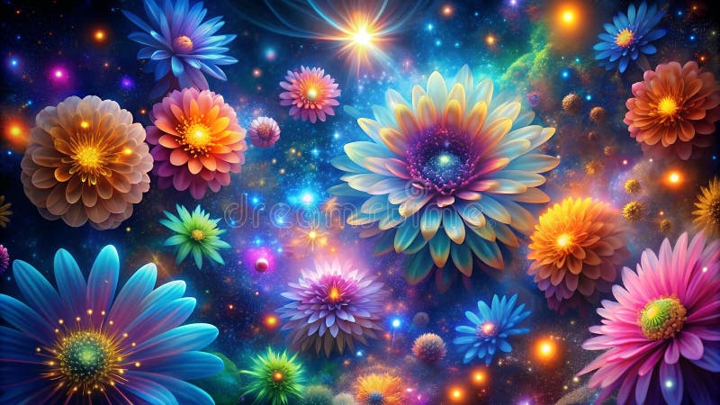 Celestial Bloom: a Symphony of Luminescence AI Generated Stock Image ...