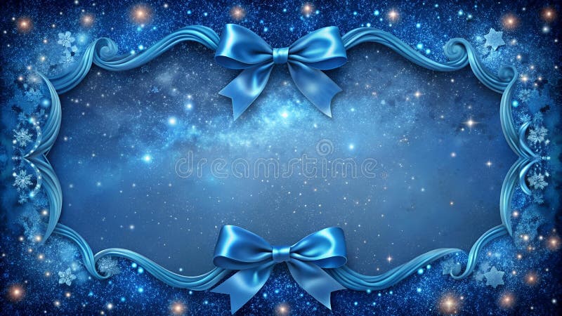 Celestial Blue Bow Frame: a Night Sky Tapestry Generative AI Stock ...