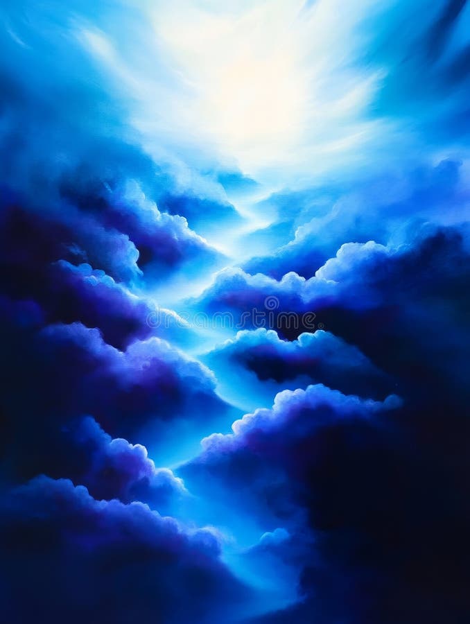 Celestial Blue a Path through the Clouds a Breathtaking View of a ...
